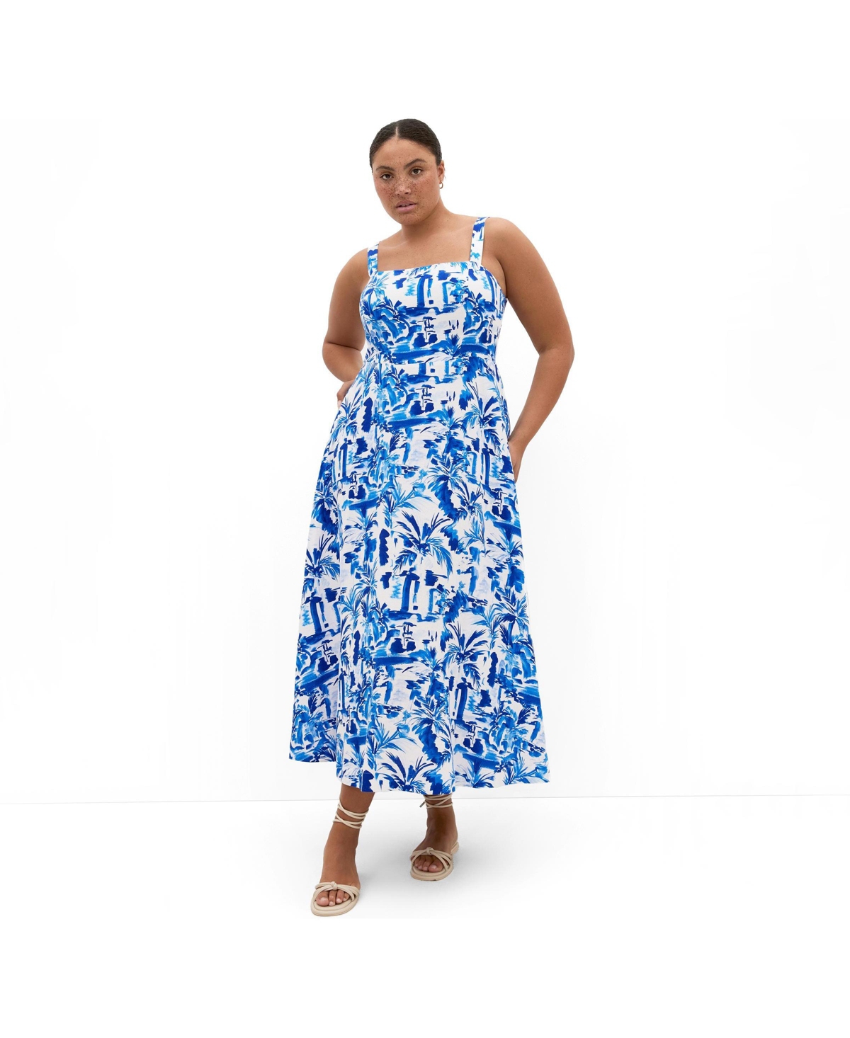 Click here for City Chic Womens Collins Print Maxi Dress - Blue p... prices