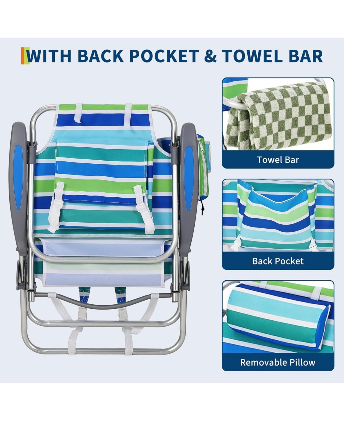 Click here for Xo 2 Pack Lightweight Portable High Backpack Beach... prices