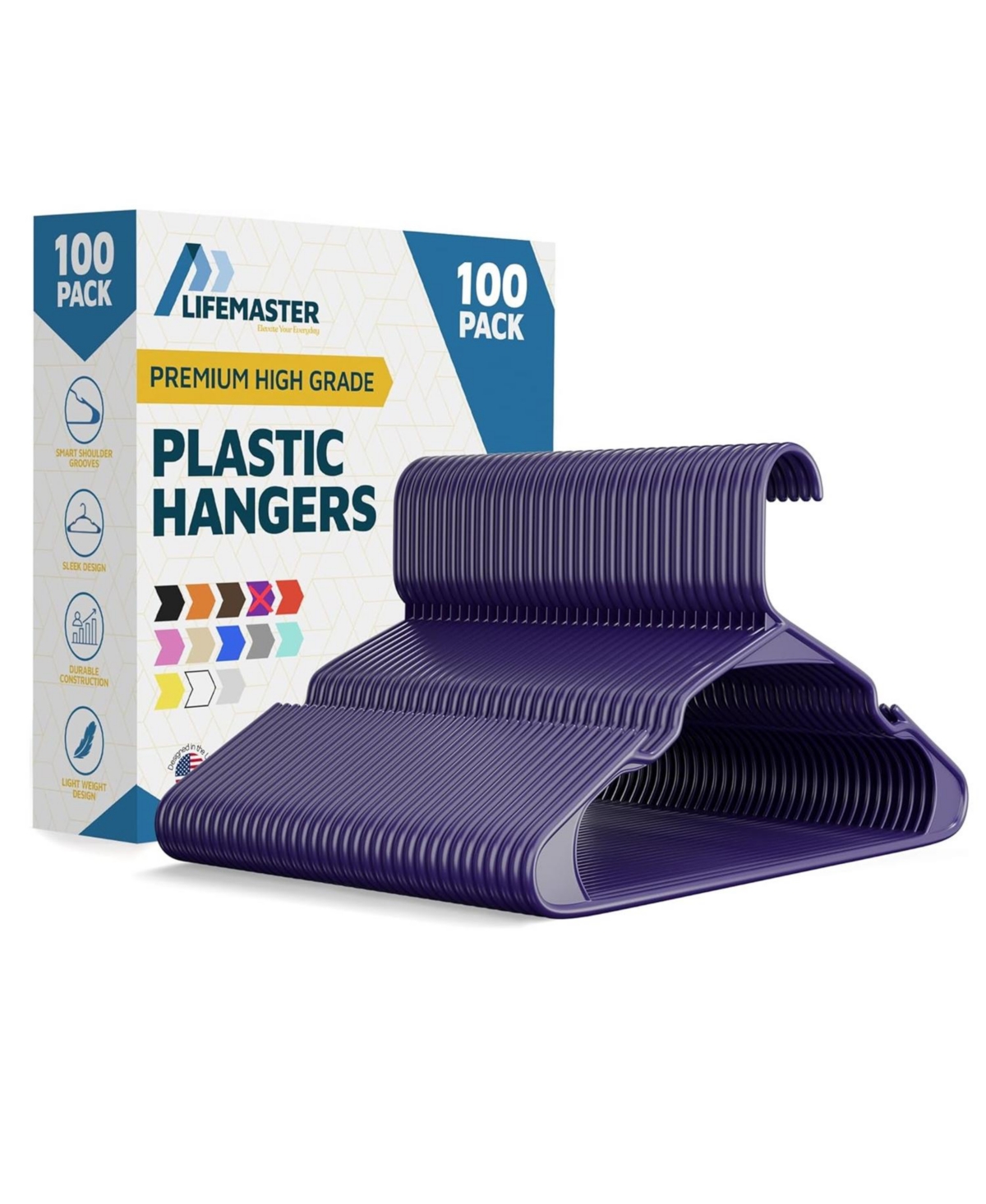 Click here for Lifemaster heavy-duty plastic hangers with non-sli... prices