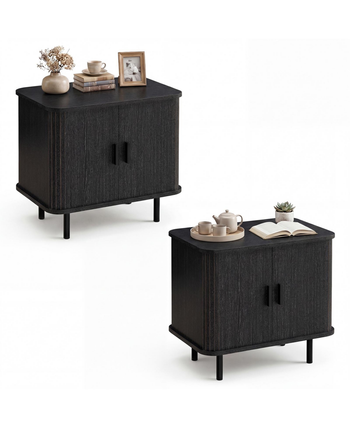 Click here for Gymax 2-Pieces End Table Mid Century Nightstand wi... prices