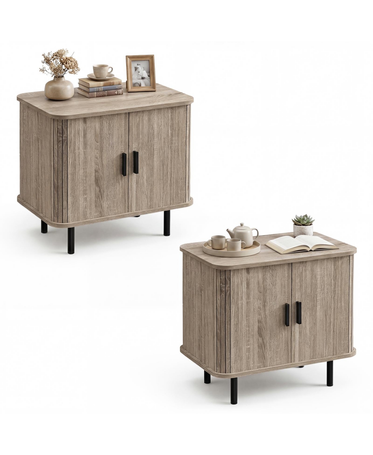 Click here for Gymax 2-Pieces End Table Mid Century Nightstand wi... prices