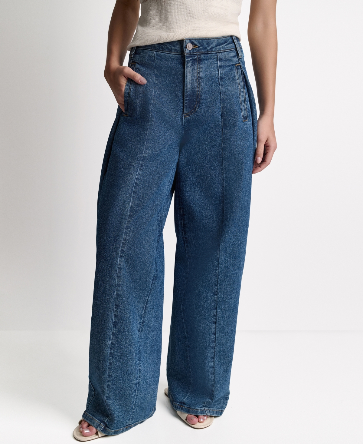Click here for Bcbg Womens Wide-Leg Loose-Fit Sailor Jeans - Auth... prices