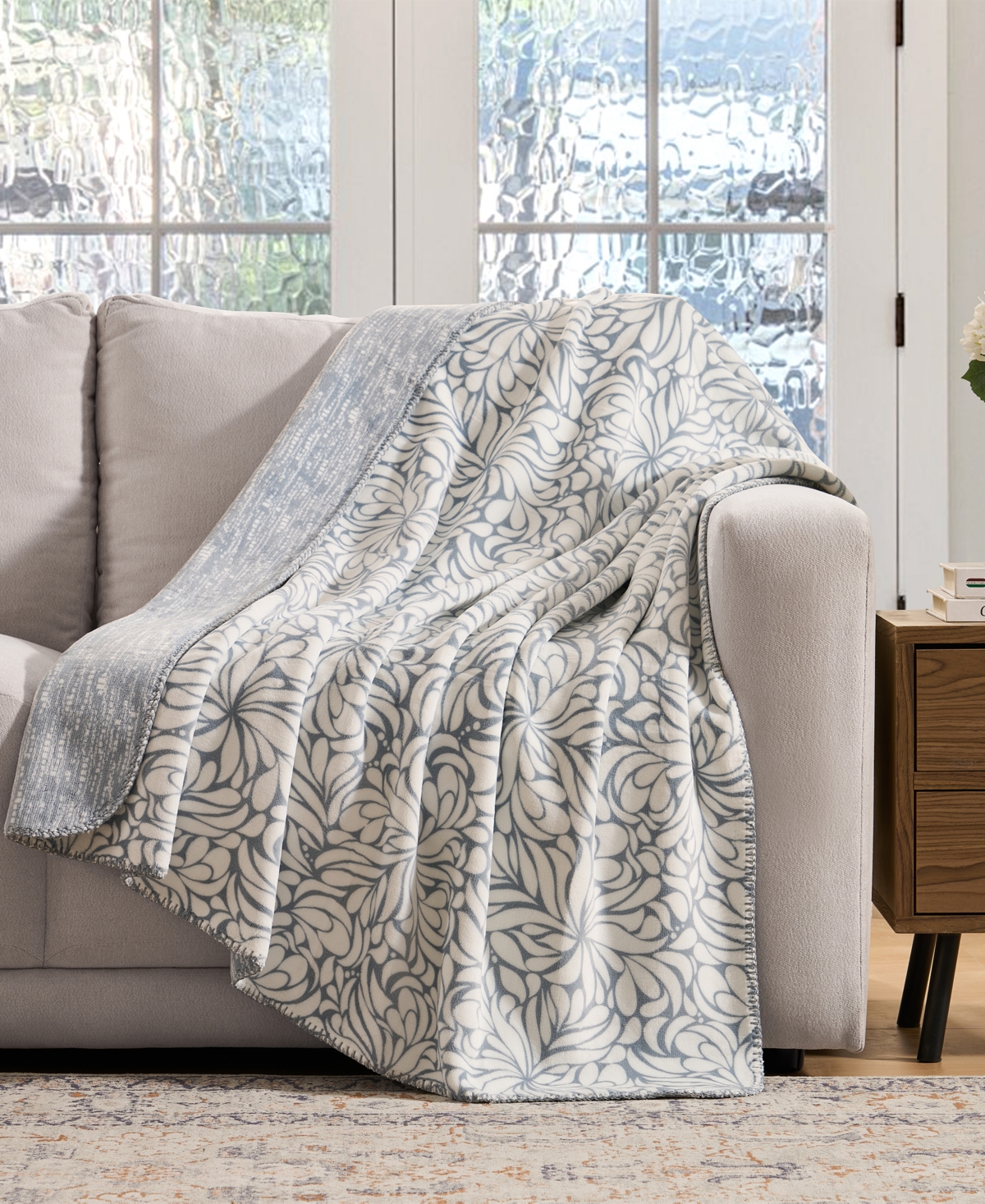 Click here for Tahari Home Amari Reversible Printed Plush Throw... prices
