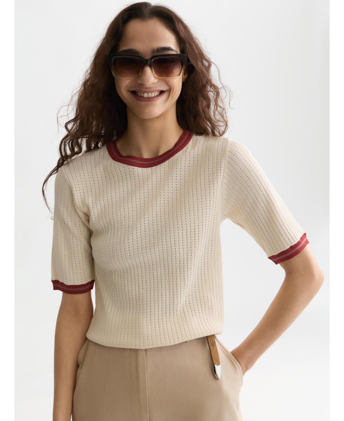 Click here for Scotch & Soda Womens Tops and Tees Pointelle Knitt... prices