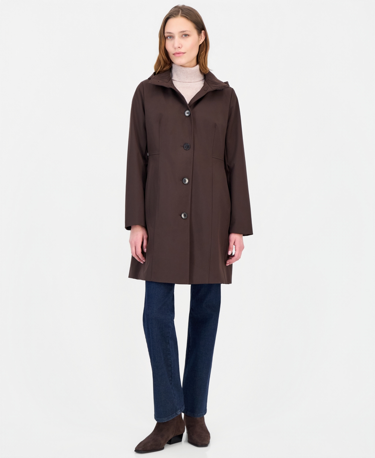 Click here for Calvin Klein Womens Hooded Button-Front Knit Colla... prices