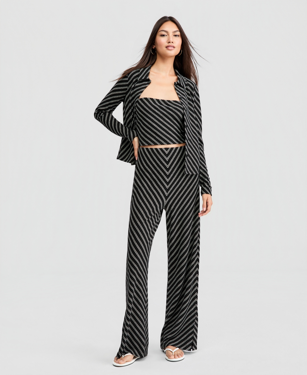 Click here for And Now This Womens Striped Pull-On Pants  Macys E... prices
