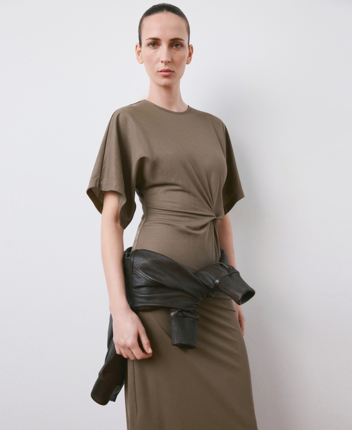 Click here for Mango Womens Side Gathered Details Dress - Light... prices