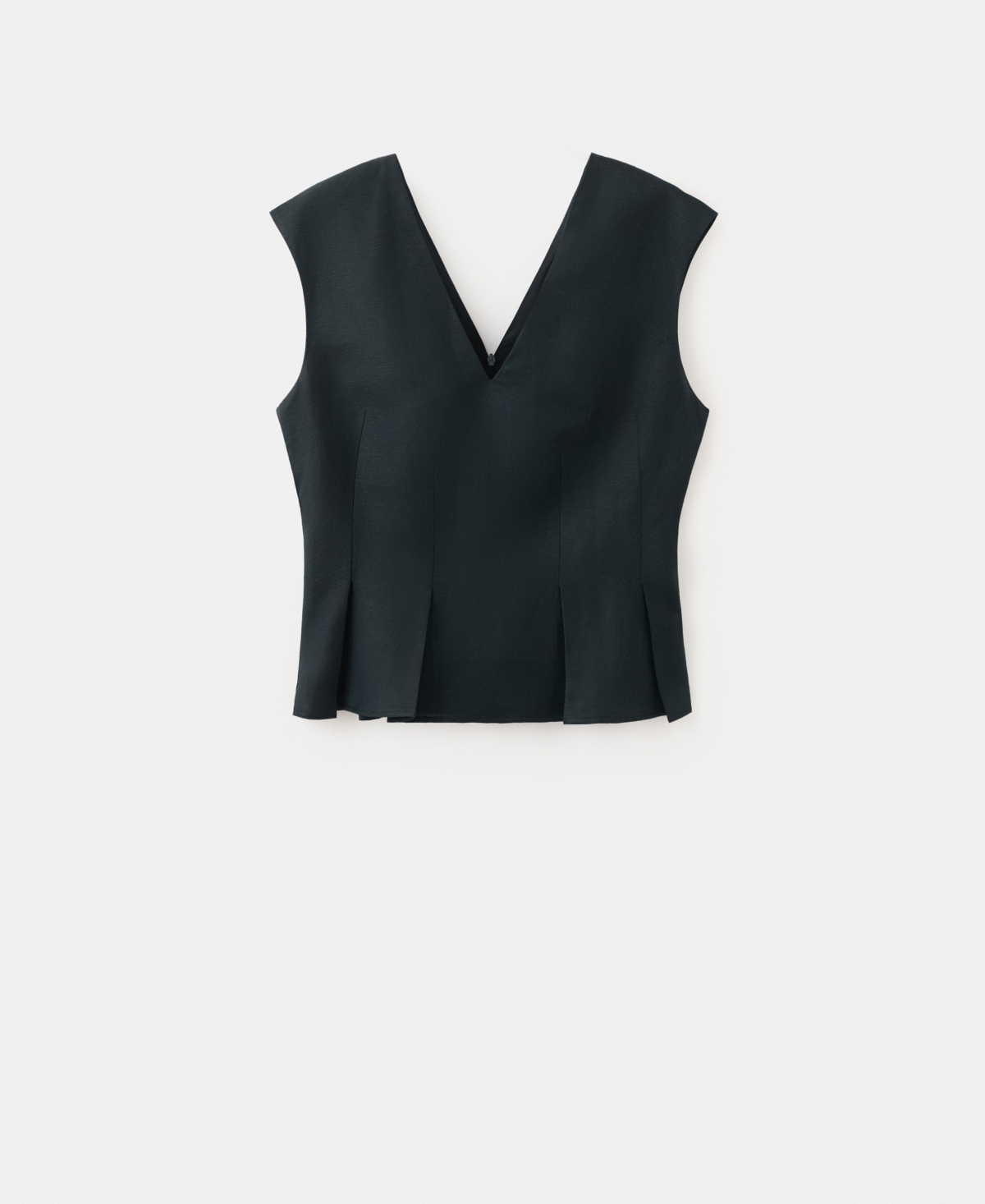 Click here for Mango Womens Cotton Linen Peplum Top - Navy prices