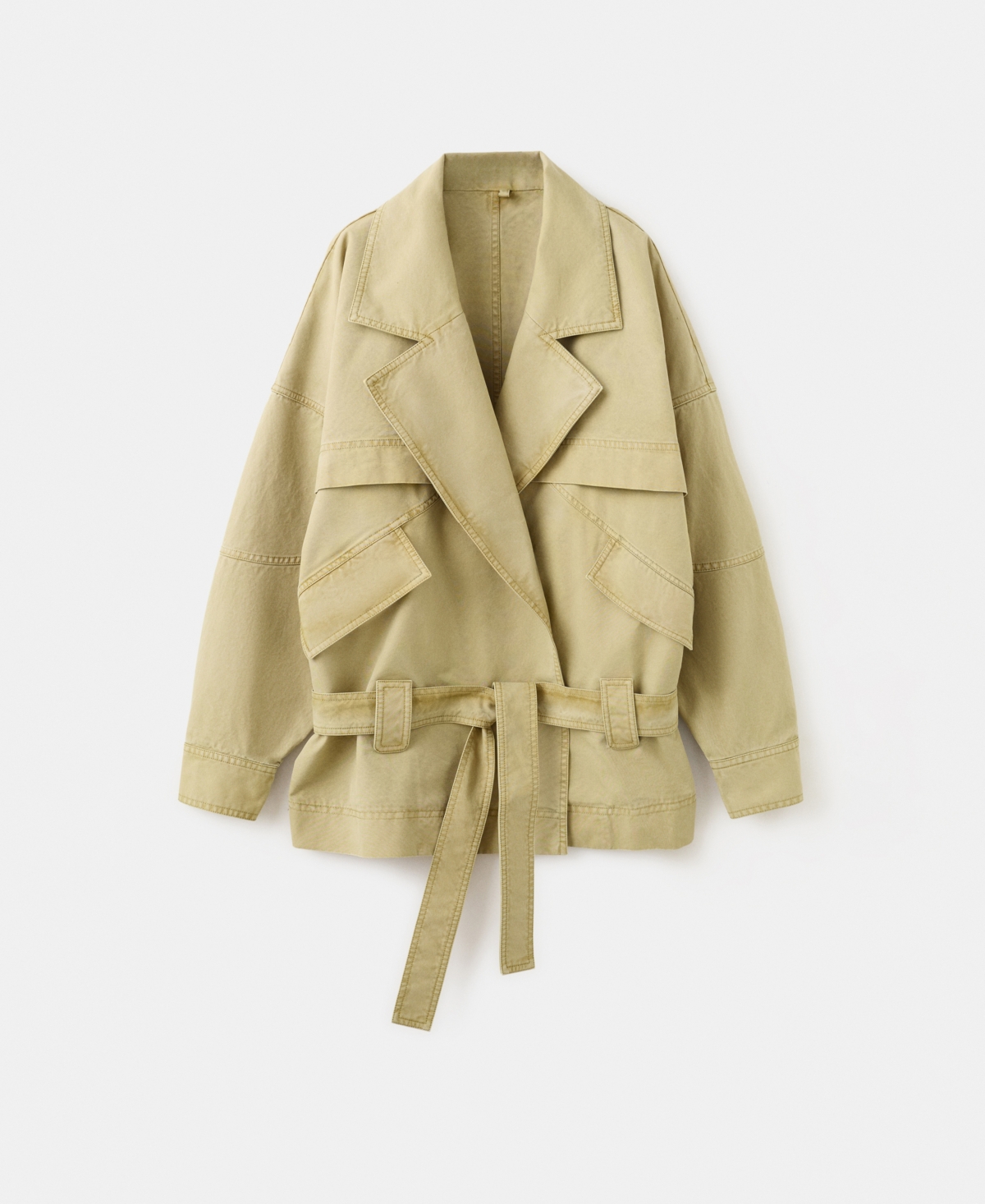 Click here for Mango Womens Belted Lapel Parka Coat - Medium Brow... prices