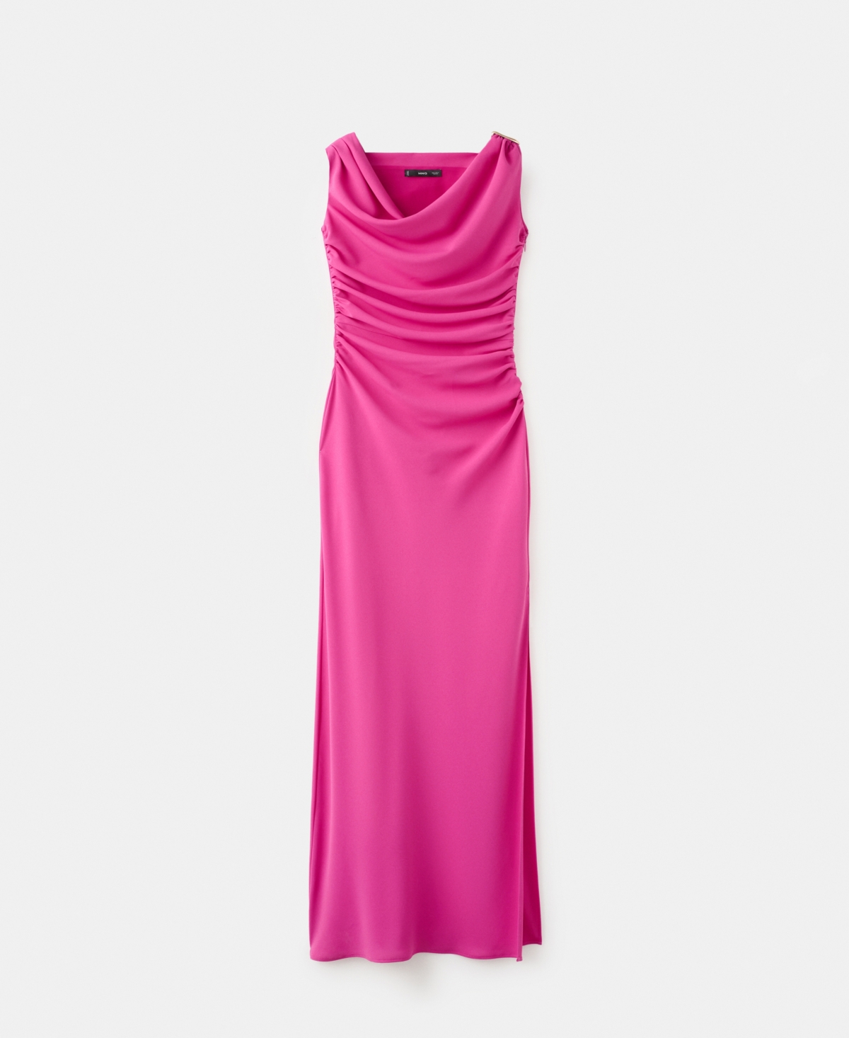 Click here for Mango Womens Asymmetric Draped Gown Dress - Fuchsi... prices