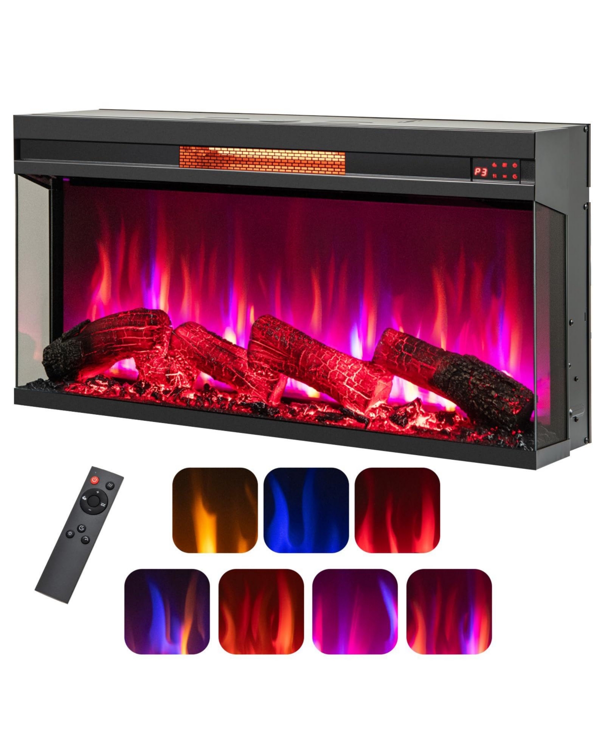 Click here for Ecooso 36 Inch 3-Sided 1500W Electric Fireplace wi... prices