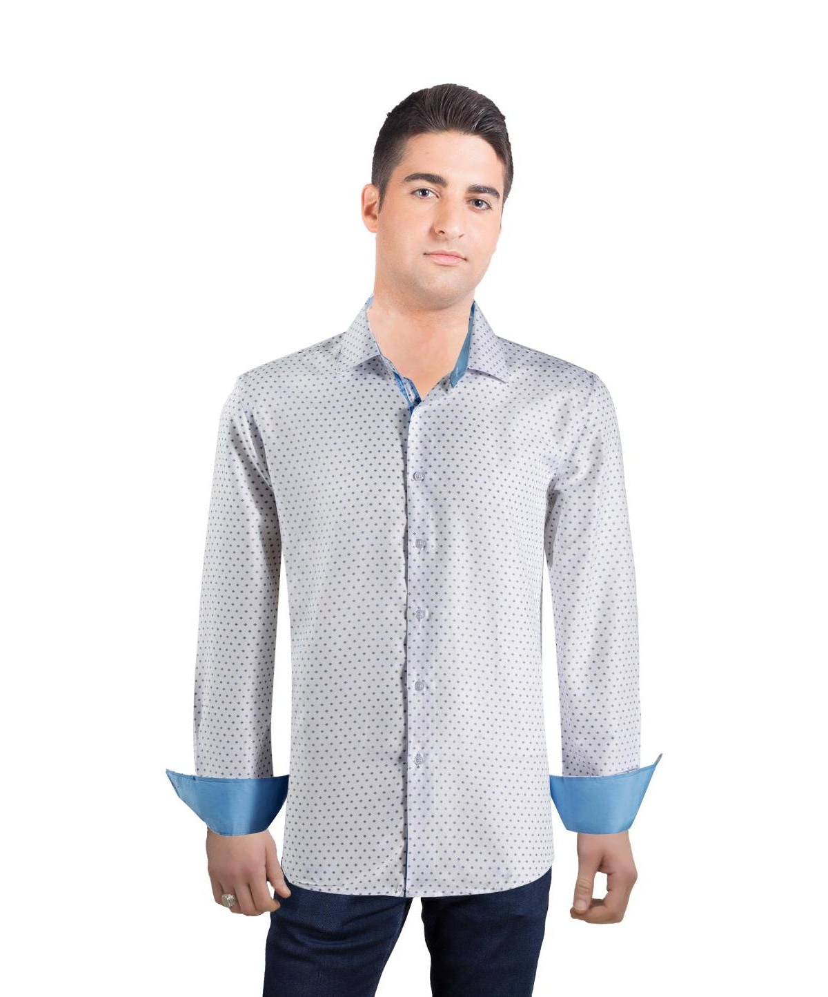 Click here for Elie Balleh Mens Slim Fit Modern Ditsy Print Shirt... prices