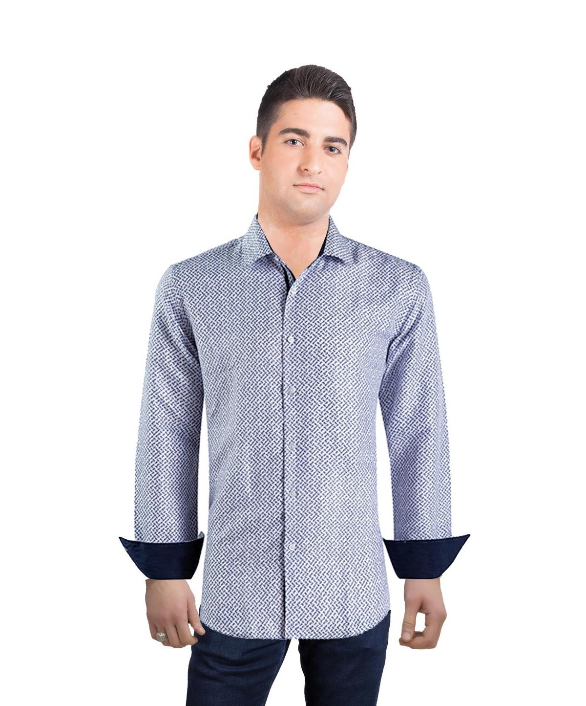Click here for Elie Balleh Mens Slim Fit Paisley Shirt By - White prices