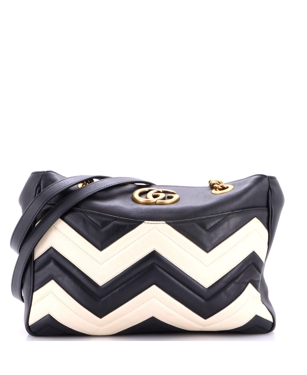 Click here for Pre-Owned Gucci Medium Gg Marmont Chain Tote Matel... prices