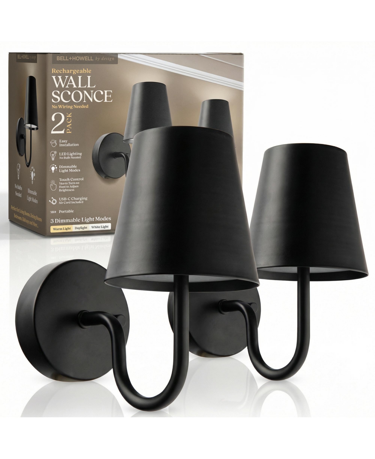 Click here for Bell + Howell Set of 2 Modern Metal Shade Dimmable... prices