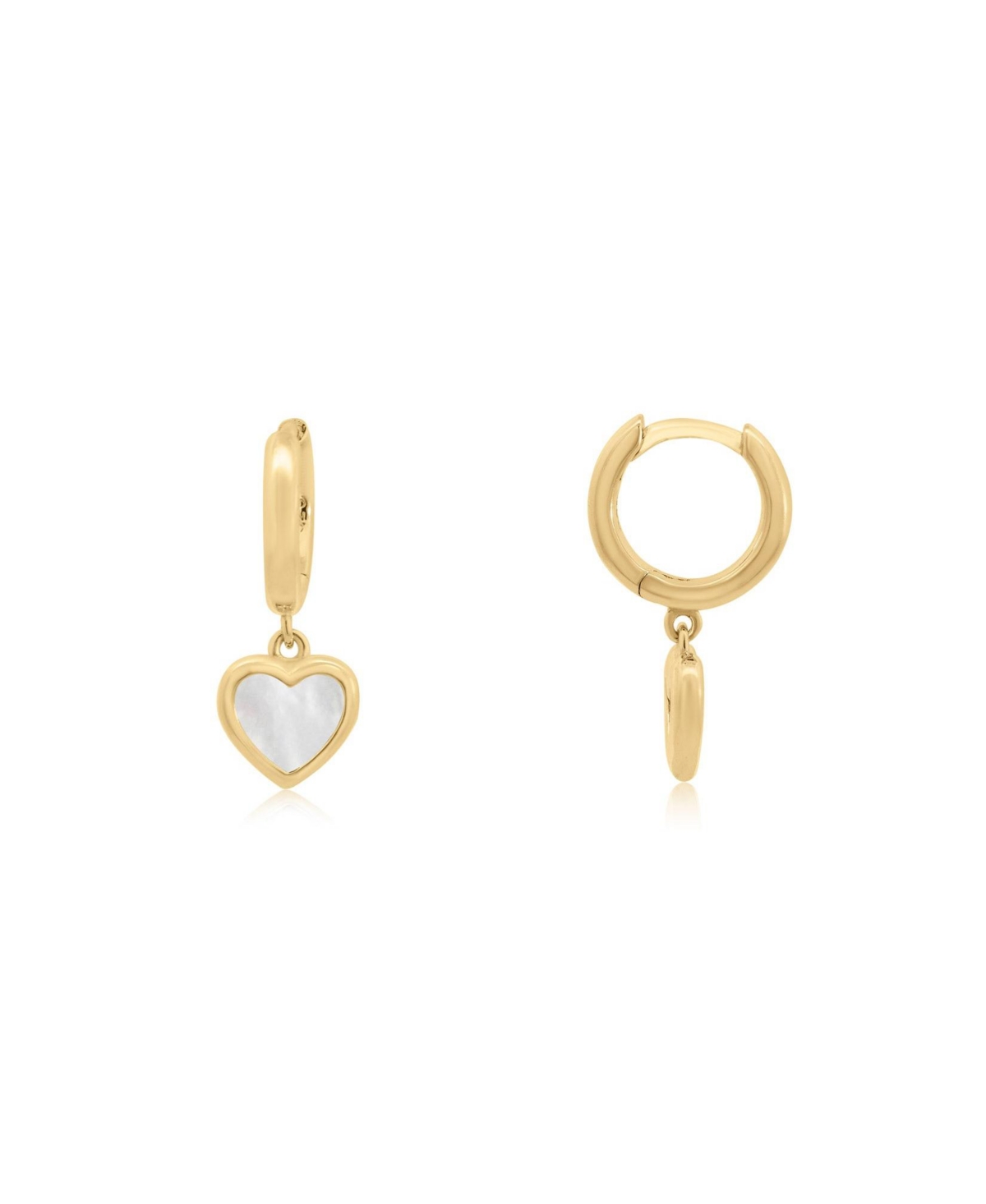 Click here for The Lovery Mini Mother of Pearl Heart Dangle Earri... prices