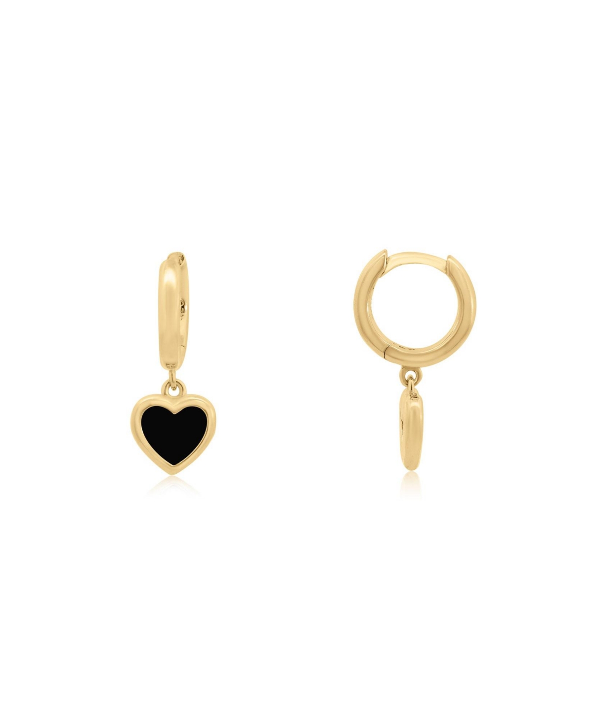 Click here for The Lovery Mini Onyx Heart Dangle Earrings 14K Gol... prices