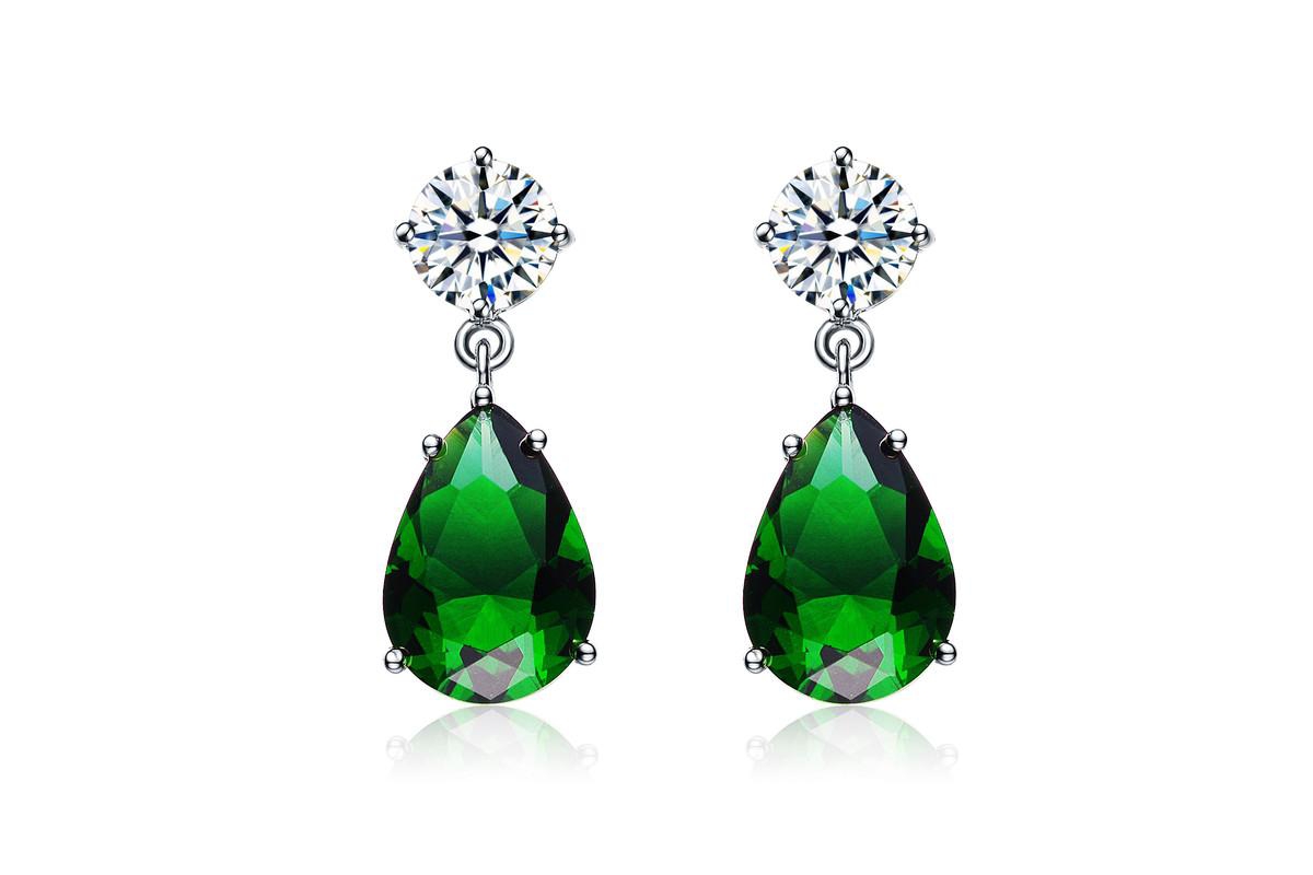 Click here for Sterling Silver Clear Cubic Zirconia Dangling Earr... prices