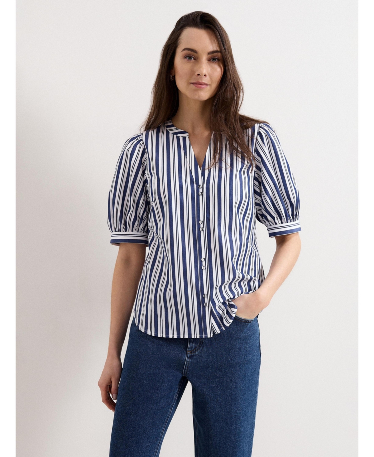Click here for Phase Eight Womens Ariana Stripe Blouse - Navy/ivo... prices