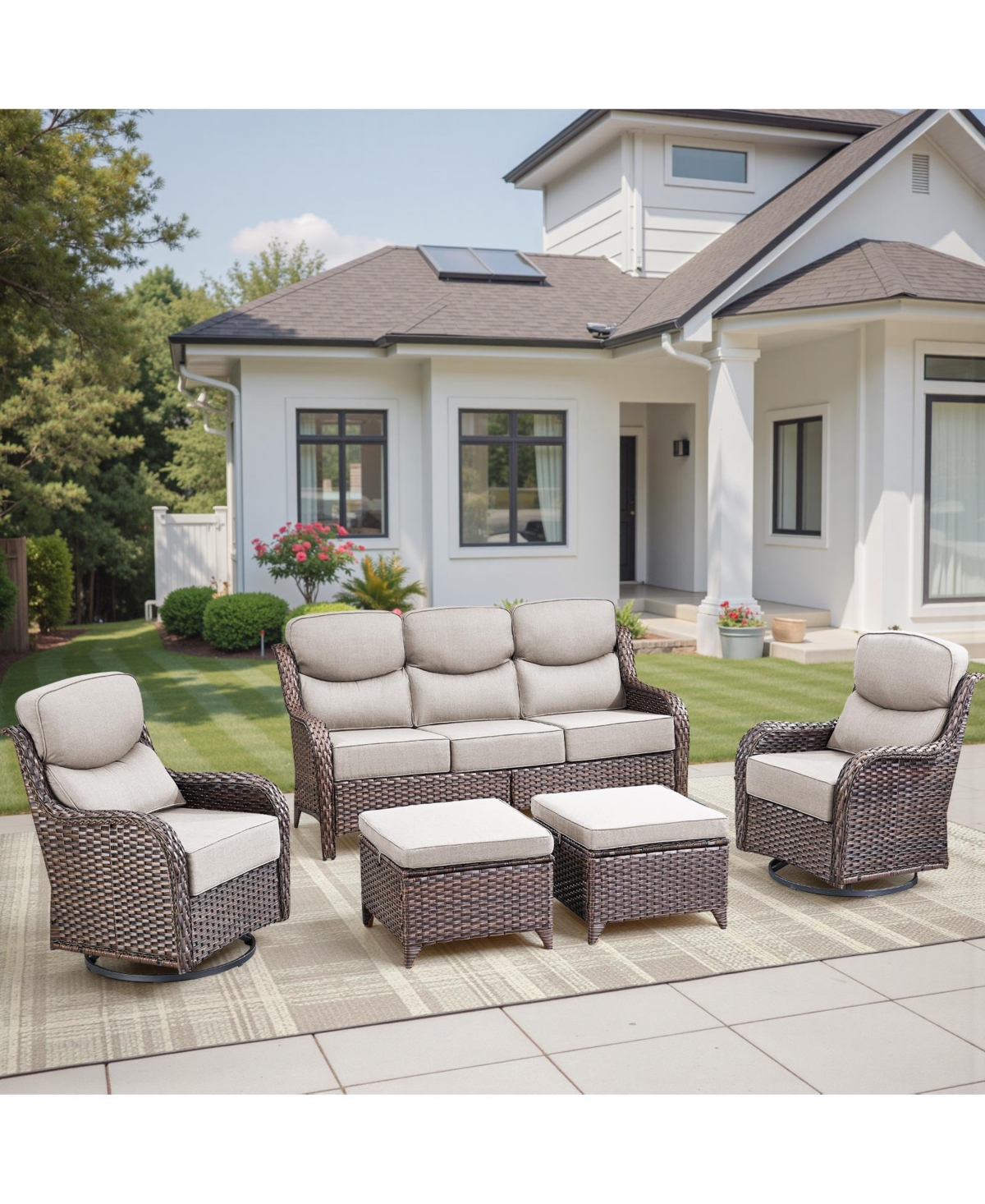 Click here for Patio Furniture Set with 6-Inch Thick Cushion  5-P... prices