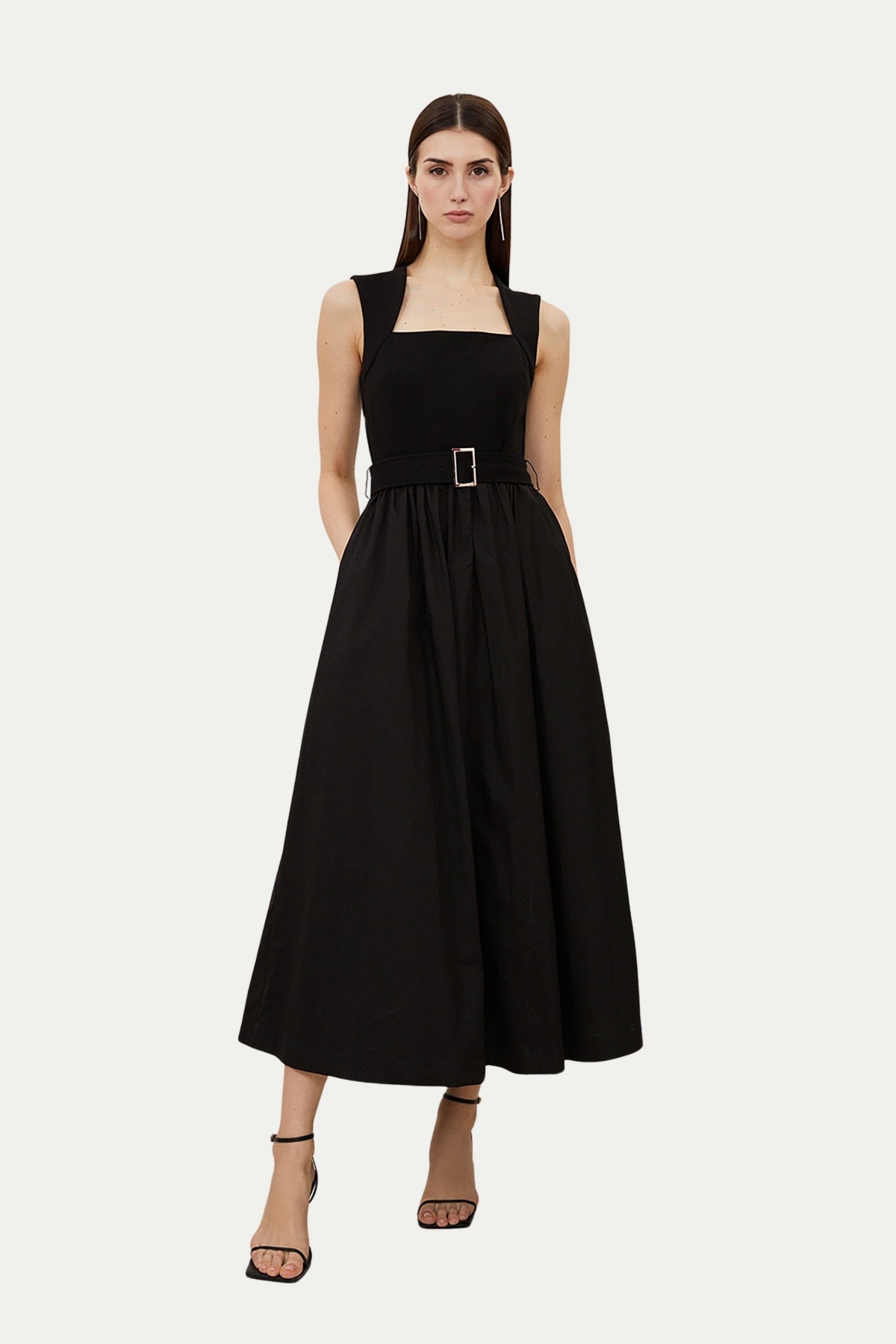 Click here for Karen Millen Womens Square Neck Belted Maxi Dress... prices