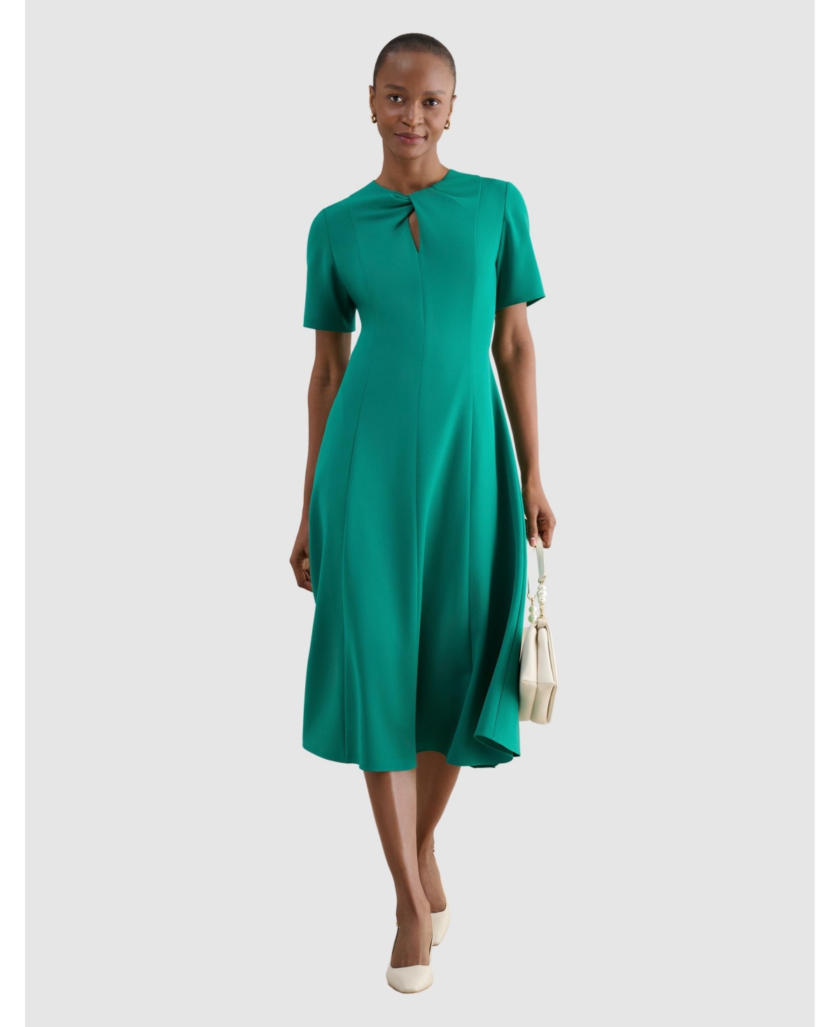 Click here for Hobbs London Womens Ariela Twist Detail Midi Dress... prices