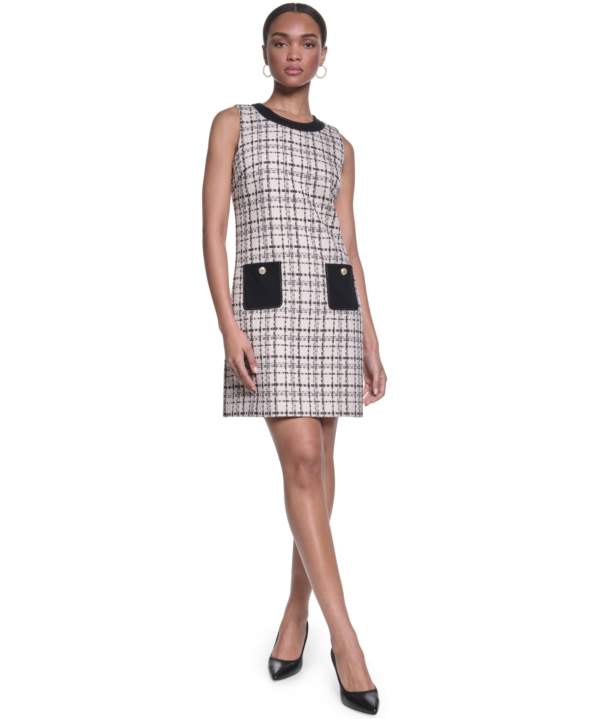 Click here for Karl Lagerfeld Paris Womens Sleeveless Shift Dress... prices