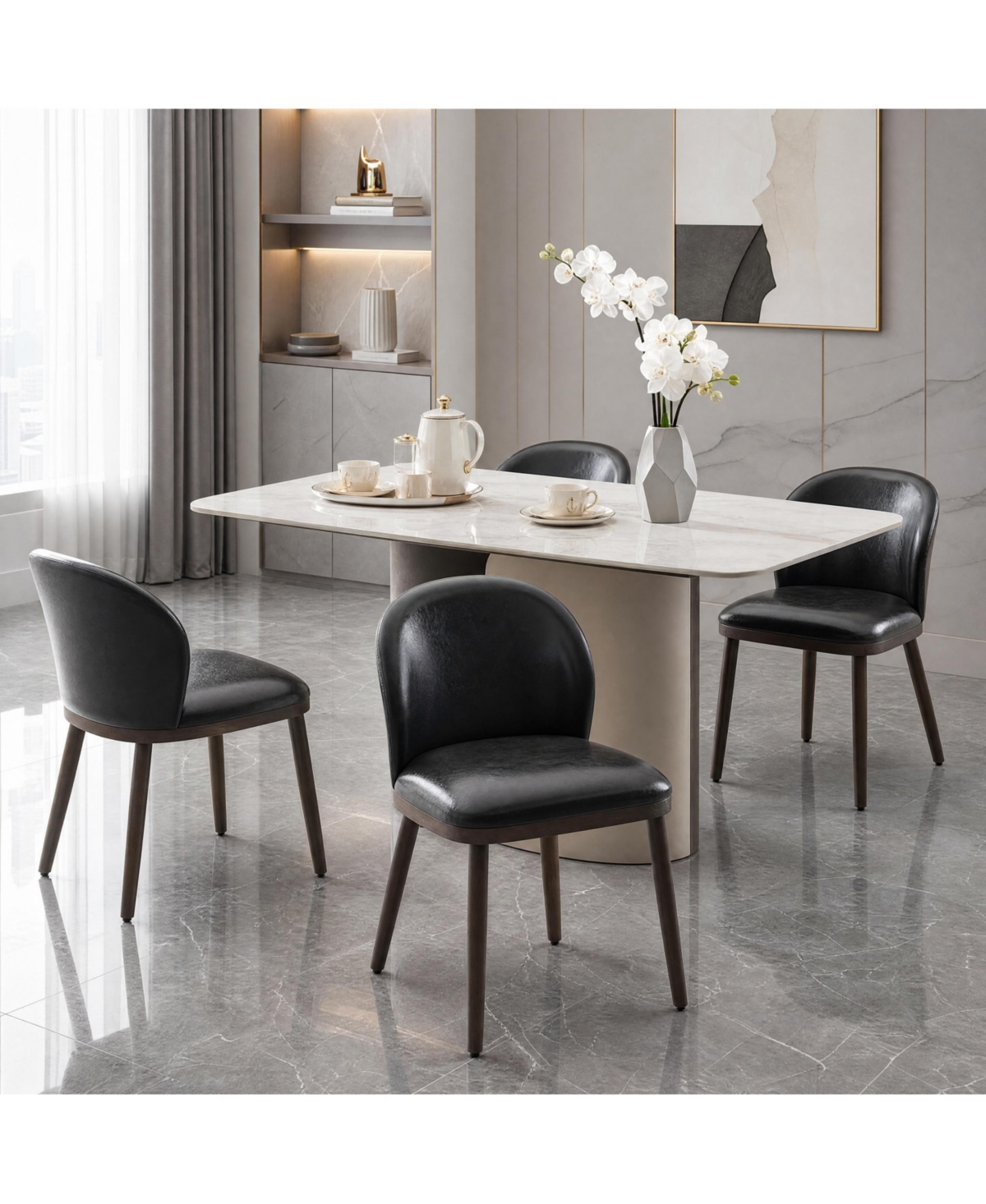 Click here for homfan Modern Upholstered Dining Chairs Set of 4 -... prices