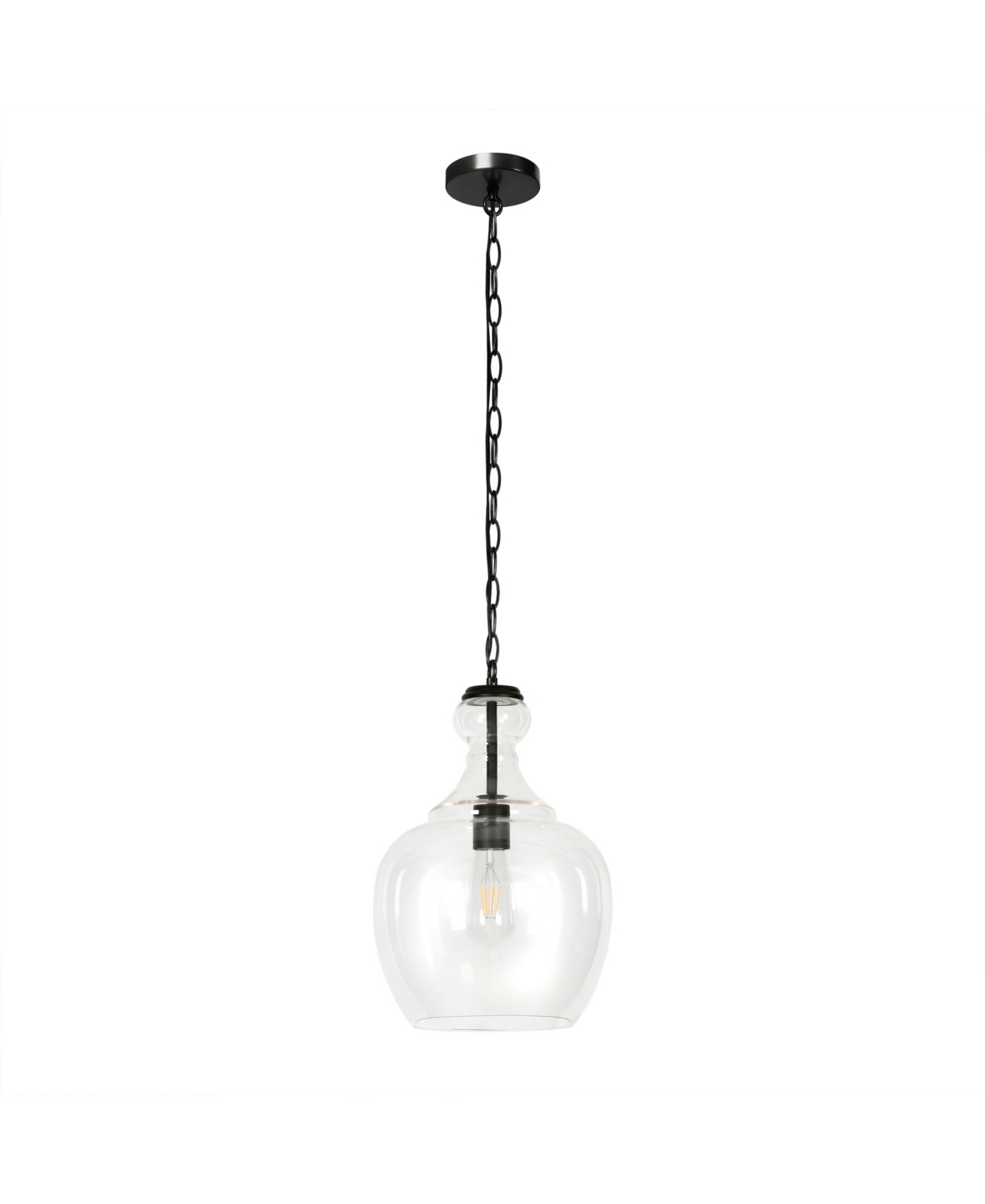 Click here for Hudson & Canal Verona 11 Wide Metal Pendant - Blac... prices