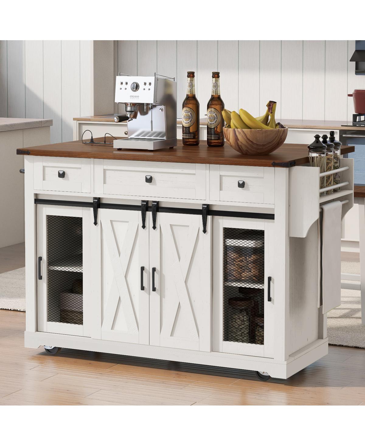 Click here for Streamdale Furniture 58inch Farmhouse Rolling Kitc... prices