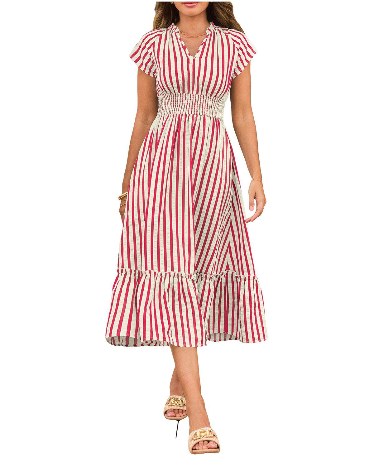 Click here for Cupshe Womens Sunset Cruise Striped Midi Beach Dre... prices