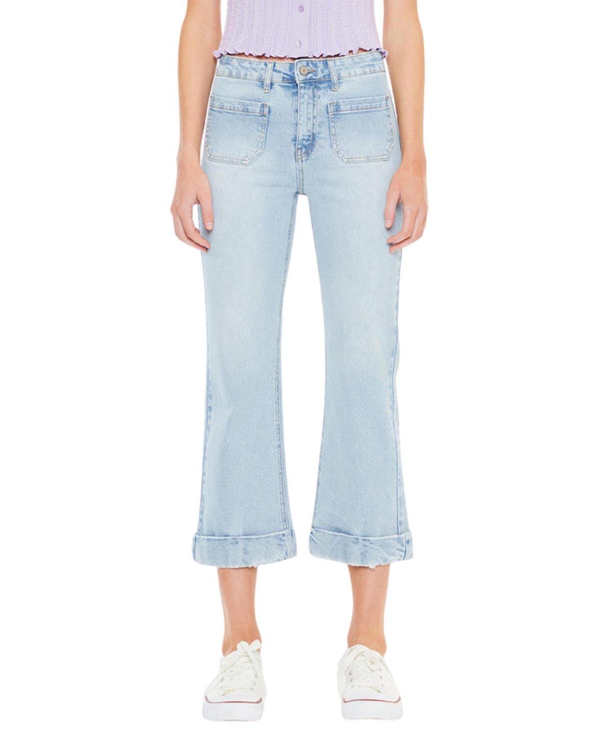 Click here for KanCan Womens Angelina High Rise Crop Flare Jeans... prices