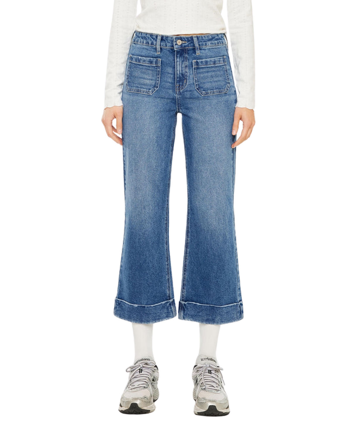 Click here for KanCan Womens Angelina High Rise Crop Flare Jeans... prices