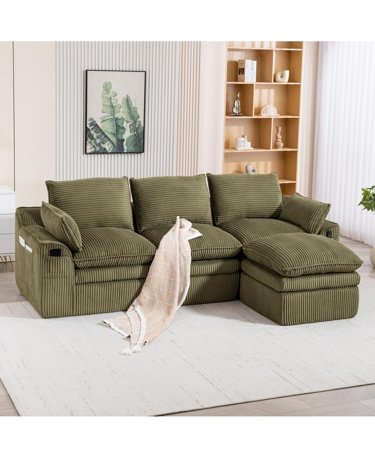 Click here for Streamdale Furniture L-Shaped Modular Corduroy Sec... prices