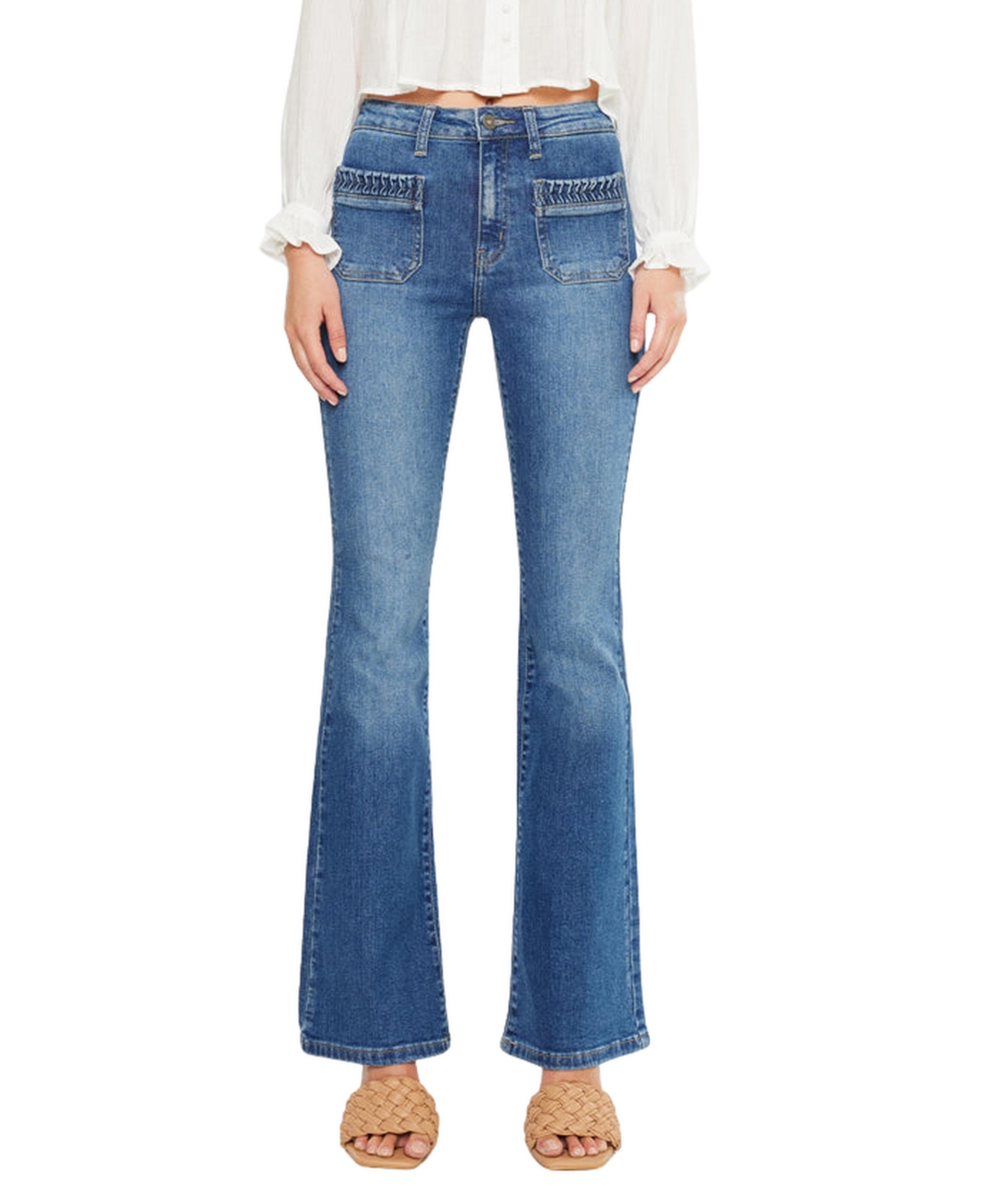 Click here for KanCan Womens Kasey High Rise Flare Jeans - Medium... prices