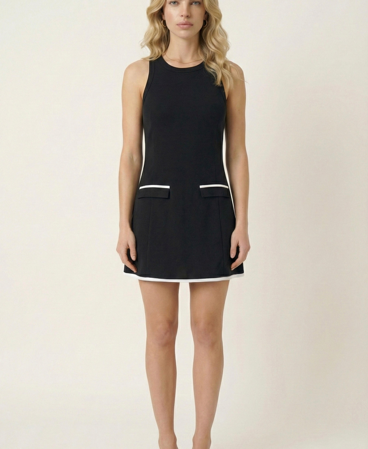 Click here for Modenaire Womens Sleeveless Contrast-Trim Tailored... prices