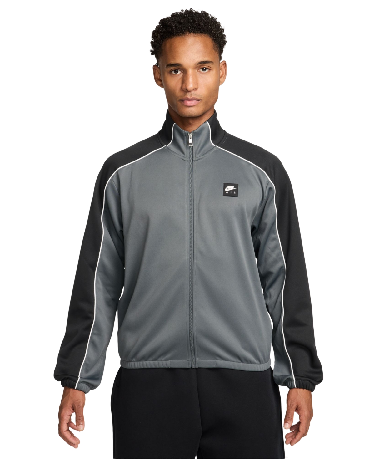 Click here for Nike Mens Air Knit Front-Zip Jacket - Smoke Gray/B... prices