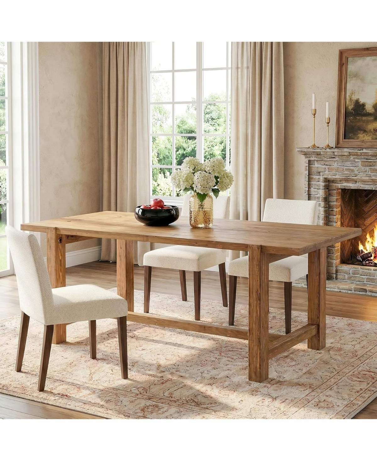 Click here for Tribesigns Solid Wood Dining Table  63-Inch Kitche... prices