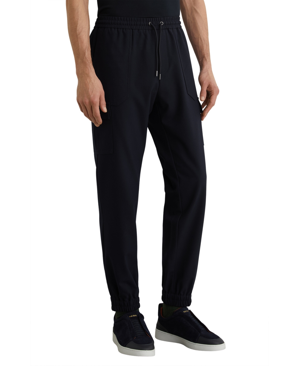 Click here for Reiss Mens Hidden Slim-Leg Drawstring Cargo Pants... prices