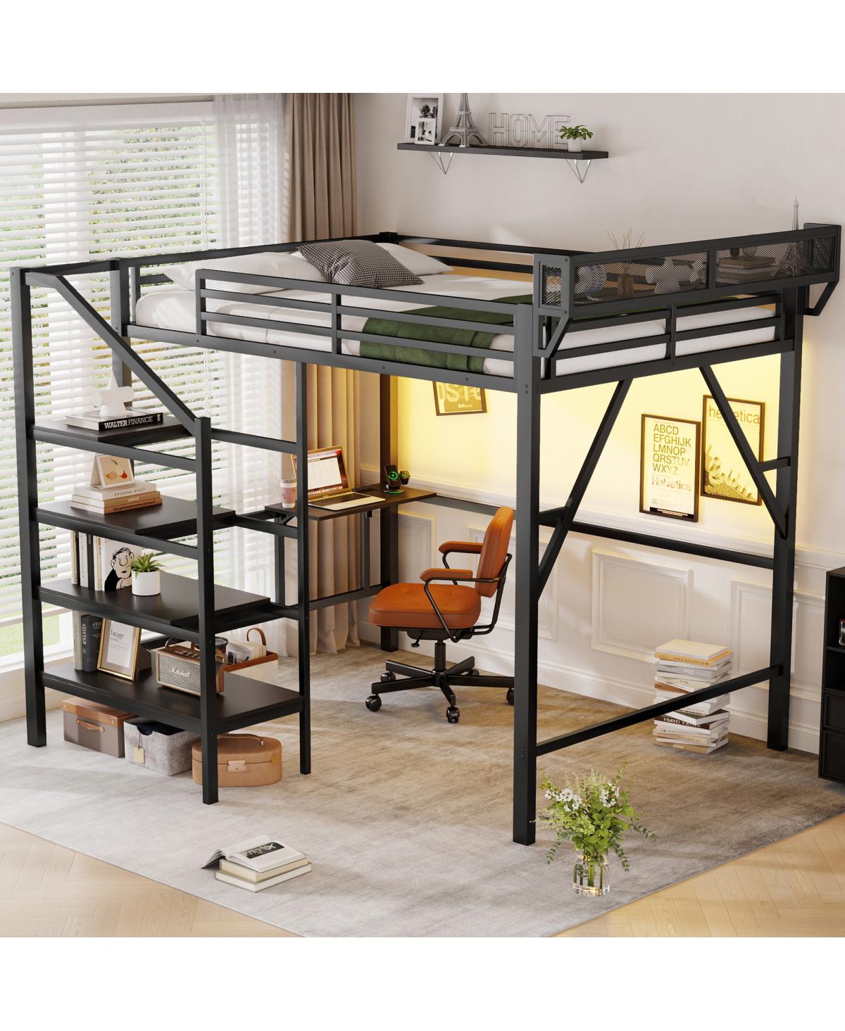 Click here for Streamdale Furniture Queen Loft Bed with Foldable... prices
