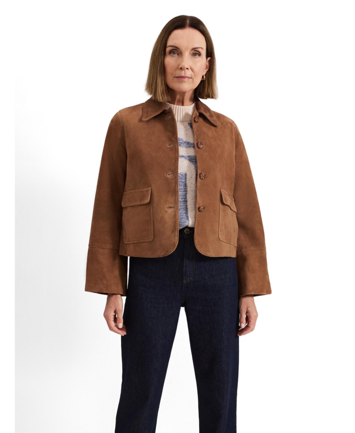 Click here for Phase Eight Womens Indira Suede Jacket - Tan prices