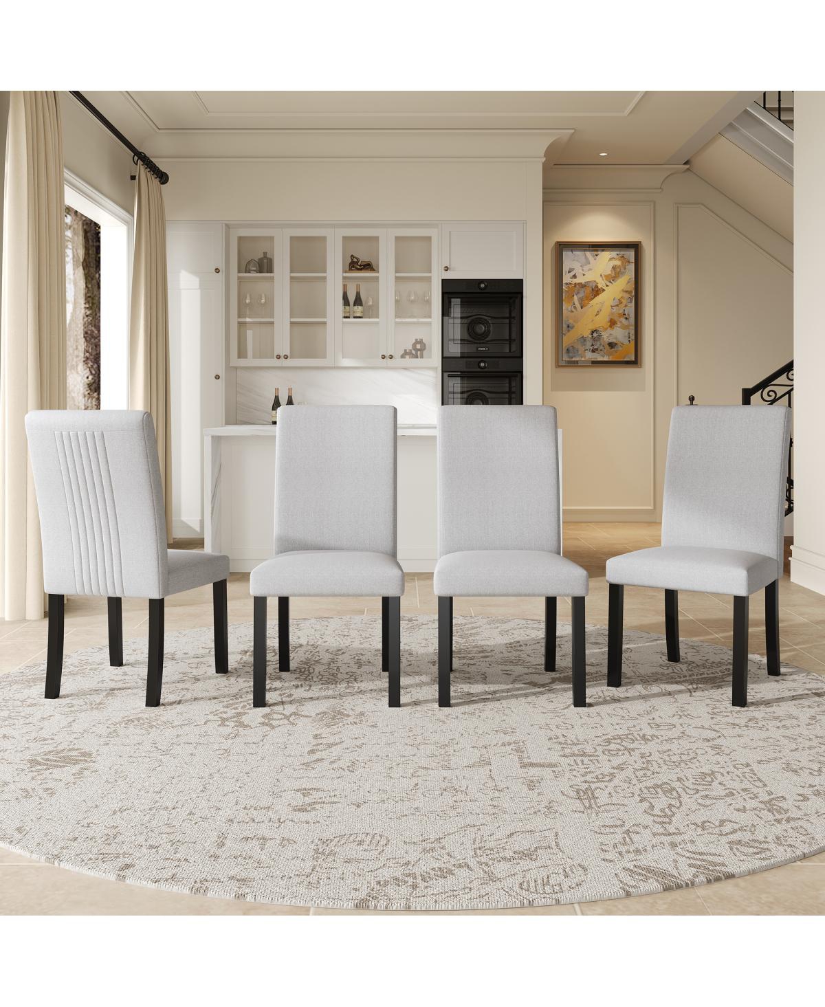 Click here for Streamdale Furniture Set of 4 Upholstered Fabric D... prices