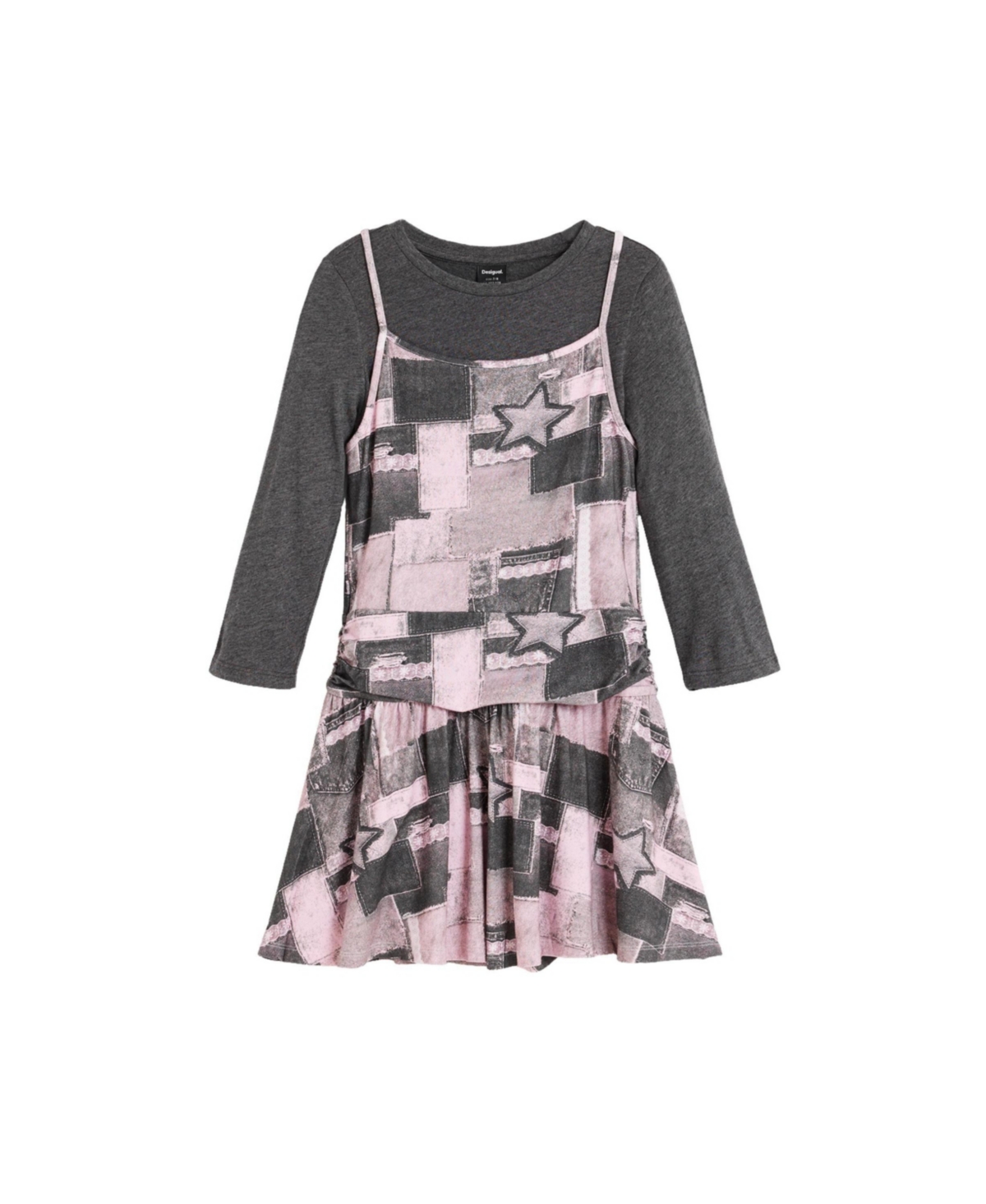 Click here for Desigual Girls Girlss 2-in-1 printed dress - Dark... prices