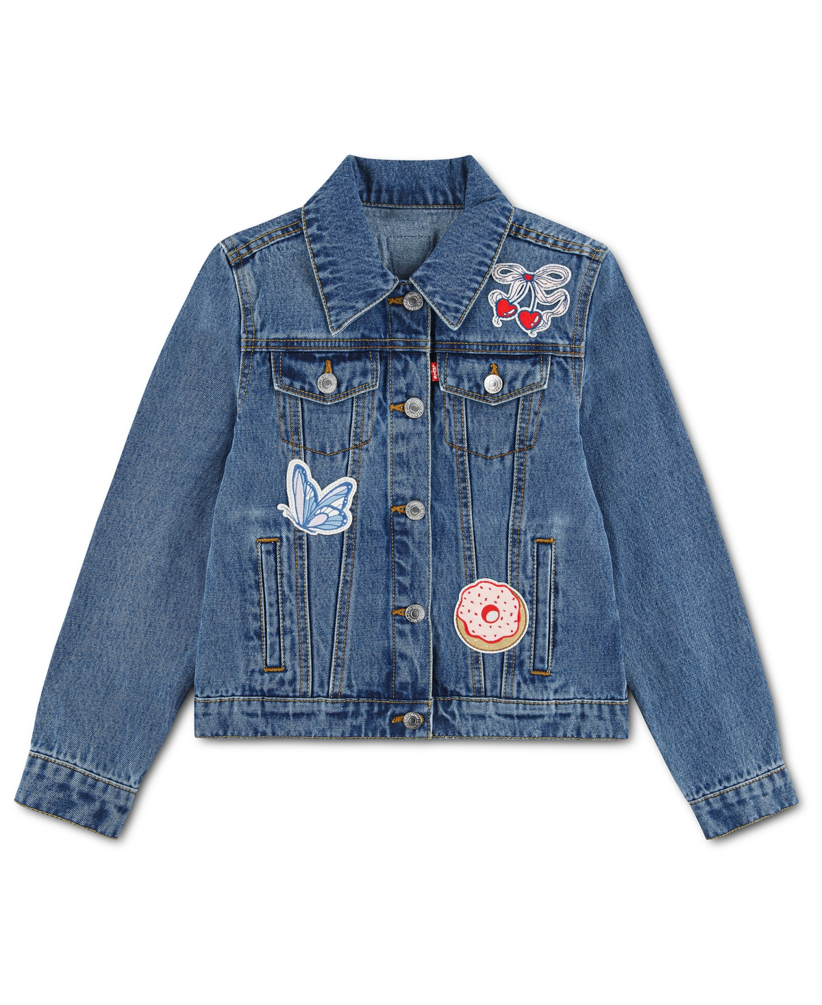 Click here for Levis Girls 4-6X Patched Denim Trucker Jacket - Ev... prices