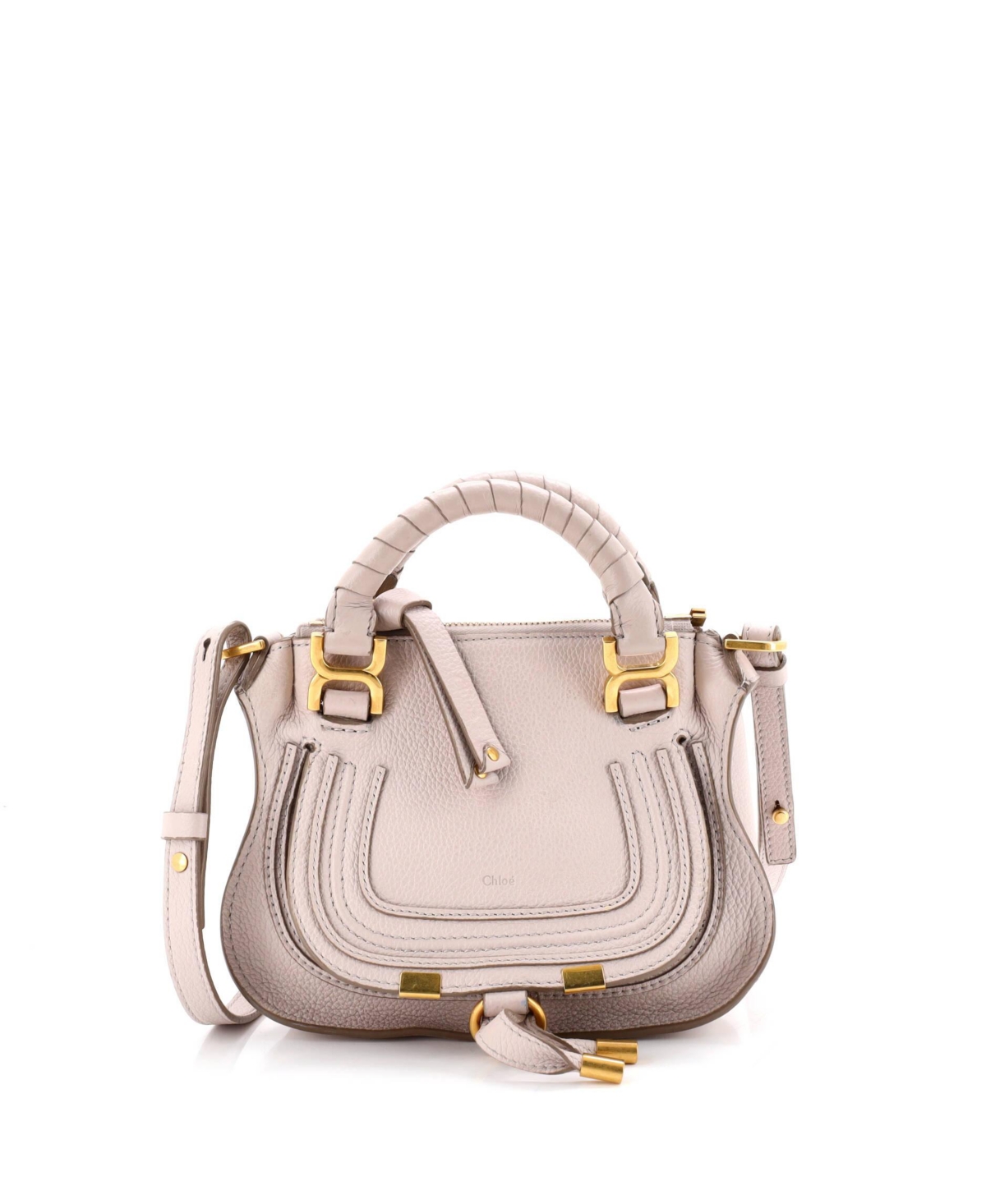 Click here for Pre-Owned Chloe Baby Marcie Satchel Leather - Natu... prices