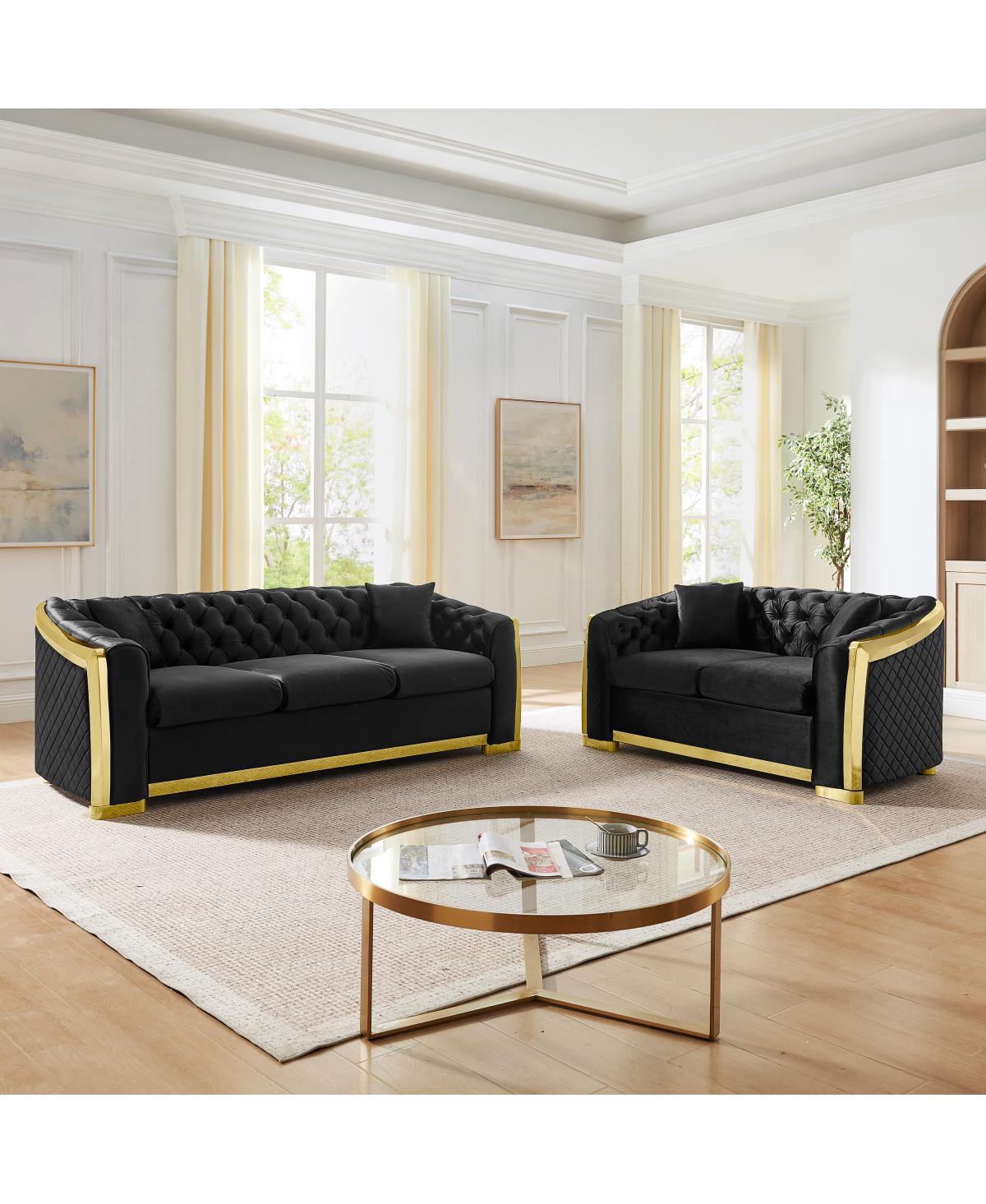 Click here for Streamdale Furniture Mid-Century Velvet 2-Piece Co... prices