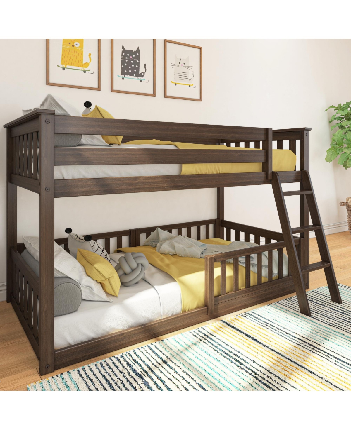 Click here for Max & Lily Twin over Twin Low Bunk with Single Gua... prices