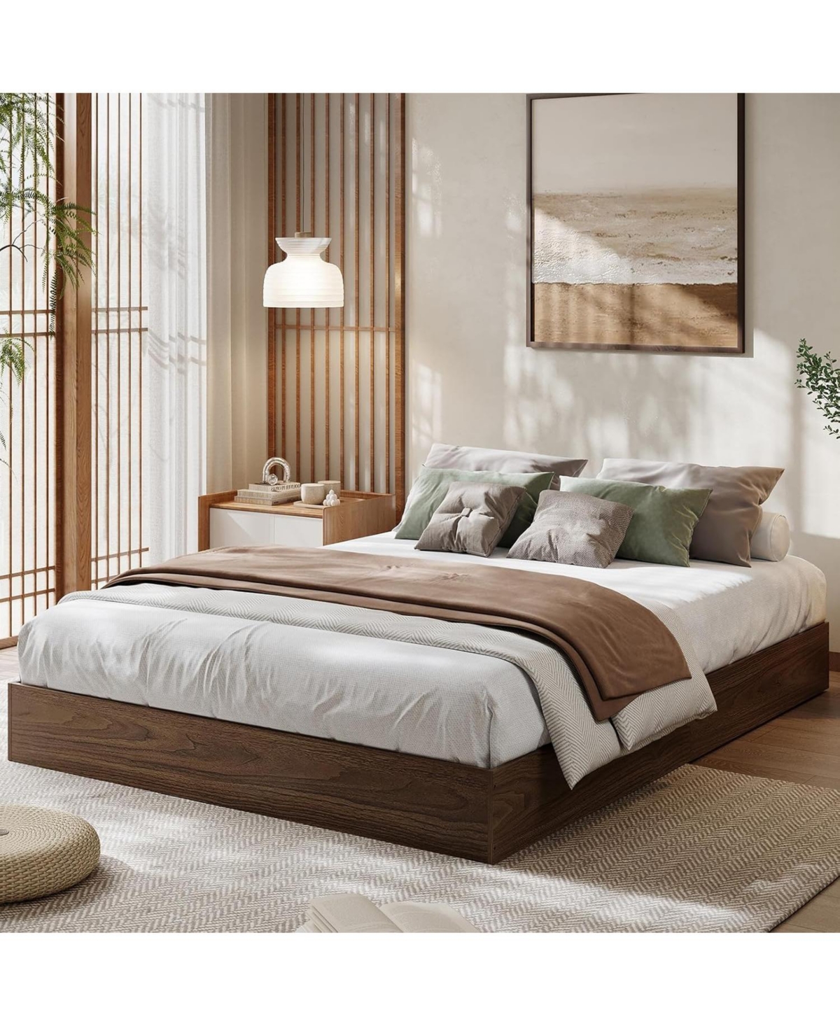 Click here for gaomon Full Size Wood Platform Bed Frame  Without... prices