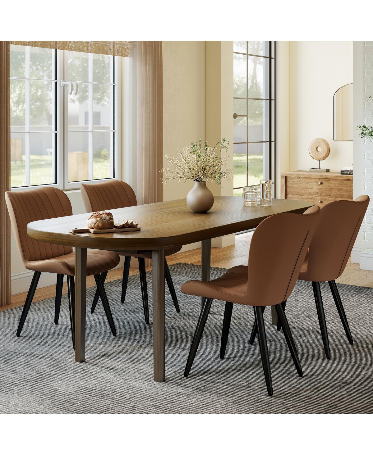 Click here for Streamdale Furniture 4 Modern Pu Leather Dining Ch... prices