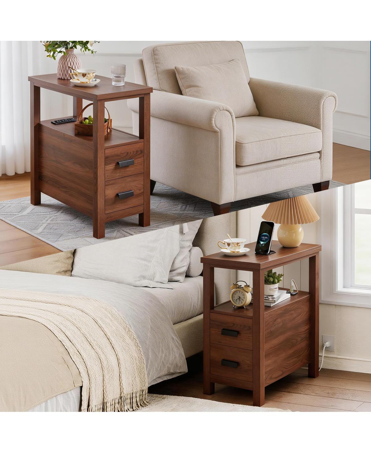Click here for Streamdale Furniture Rustic End Table with Chargin... prices